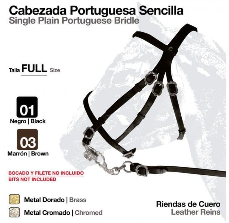 Plain Portuguese single bridle