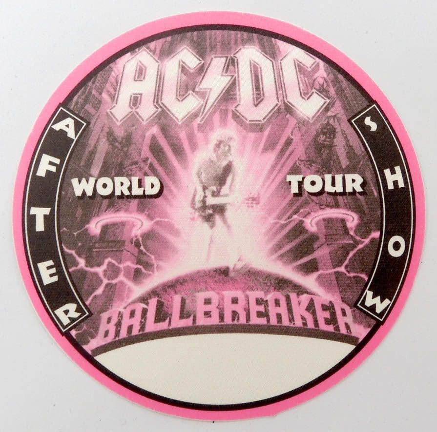 AC/DC - Ballbreaker World Tour 1996 After Show Pink Backstage Pass