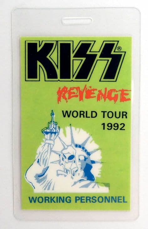 Kiss - Revenge World Tour 1992 Vintage Laminated Backstage Pass