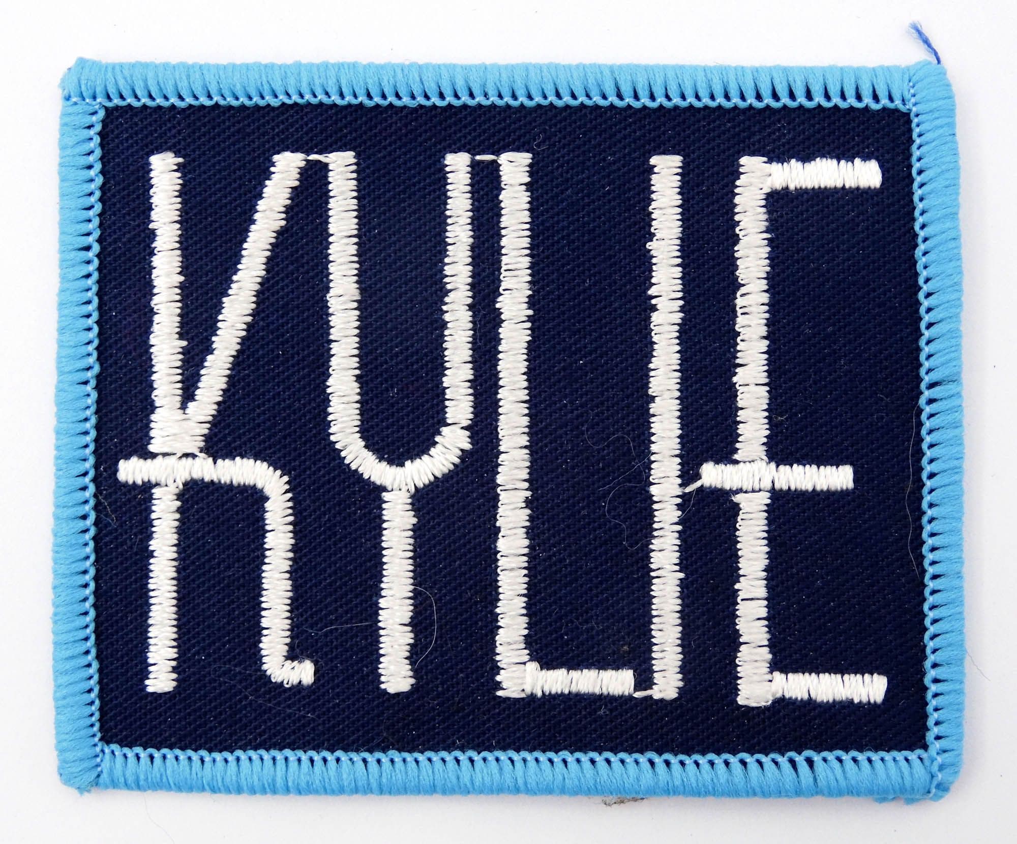 Kylie Minogue Name Blue Trim Vintage Embroidered Patch