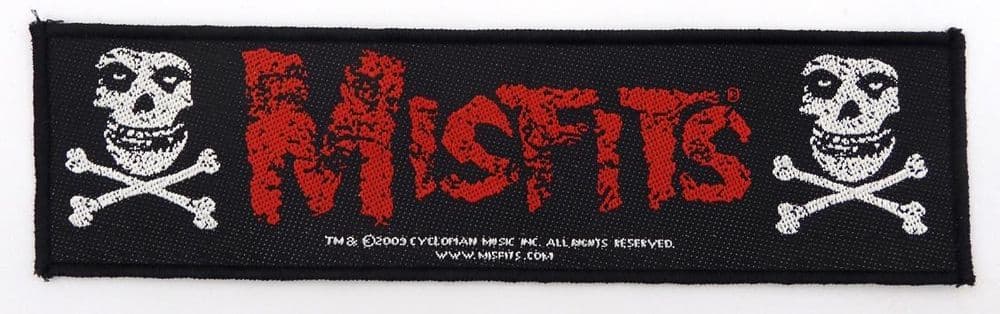 Misfits - Skull and Crossbones Woven Strip Patch