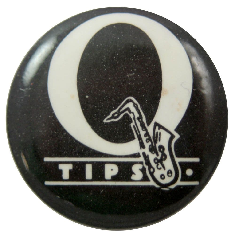 Q Tips - Logo Black Button Badge