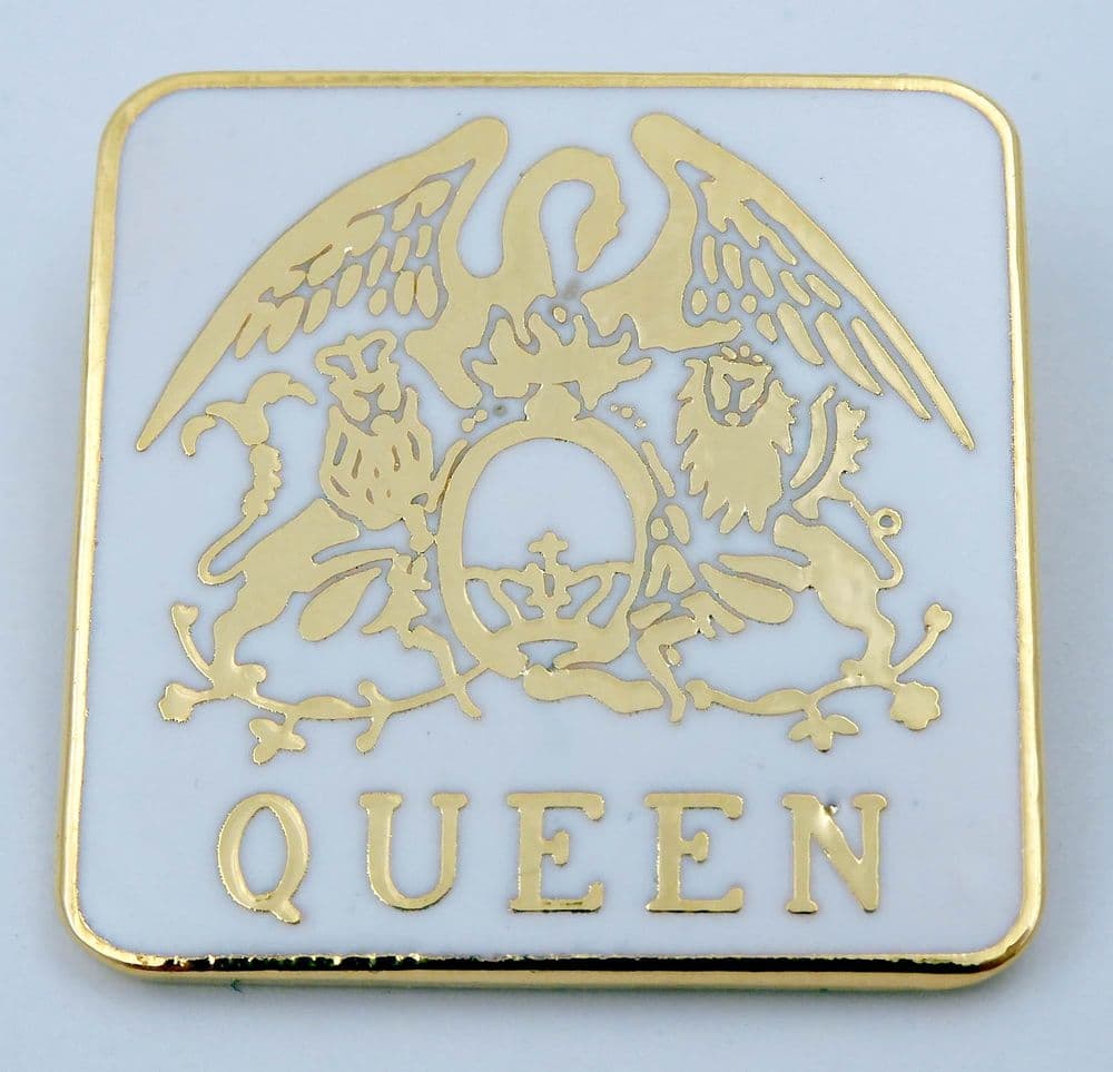 Queen - Crest White Enamel Badge