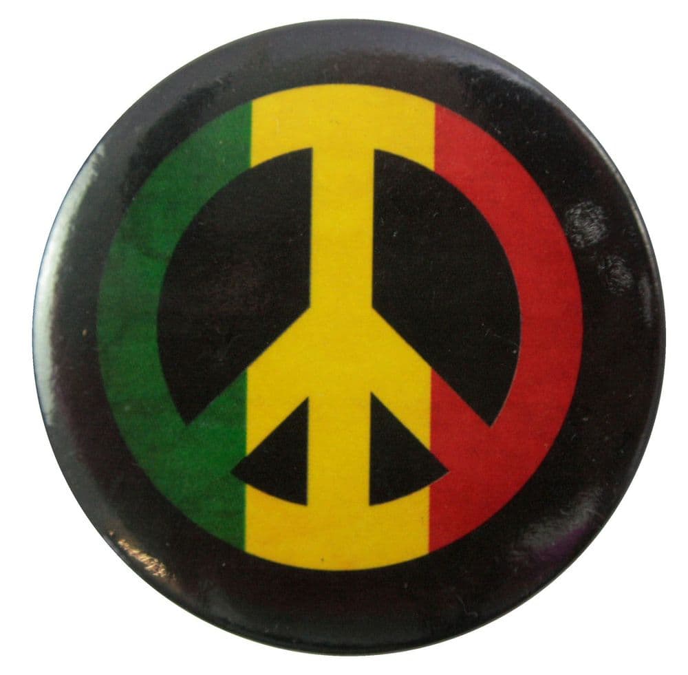 Rasta Peace Sign - 56mm Badge