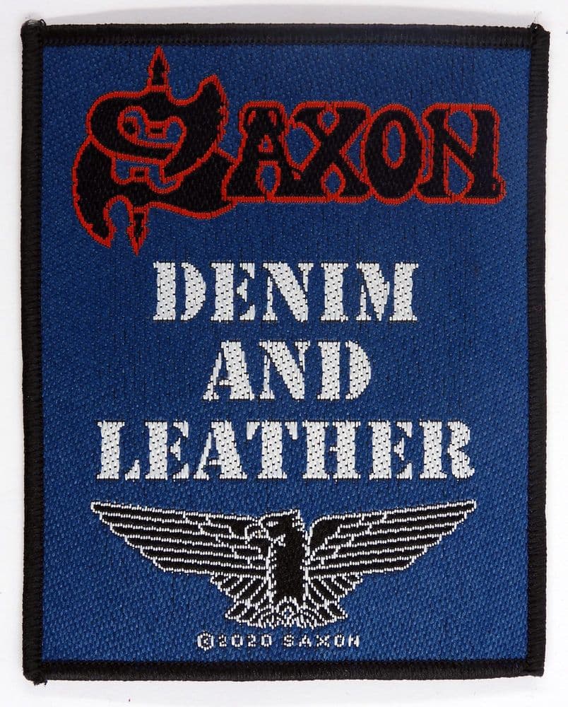 Saxon - Denim and Leather Woven Patch