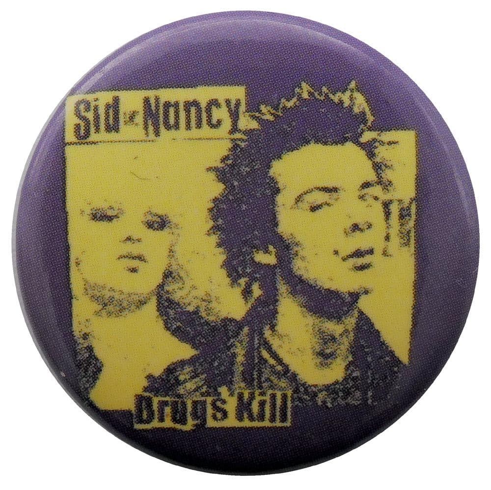 Sex Pistols Sid And Nancy Drugs Kill Button Badge