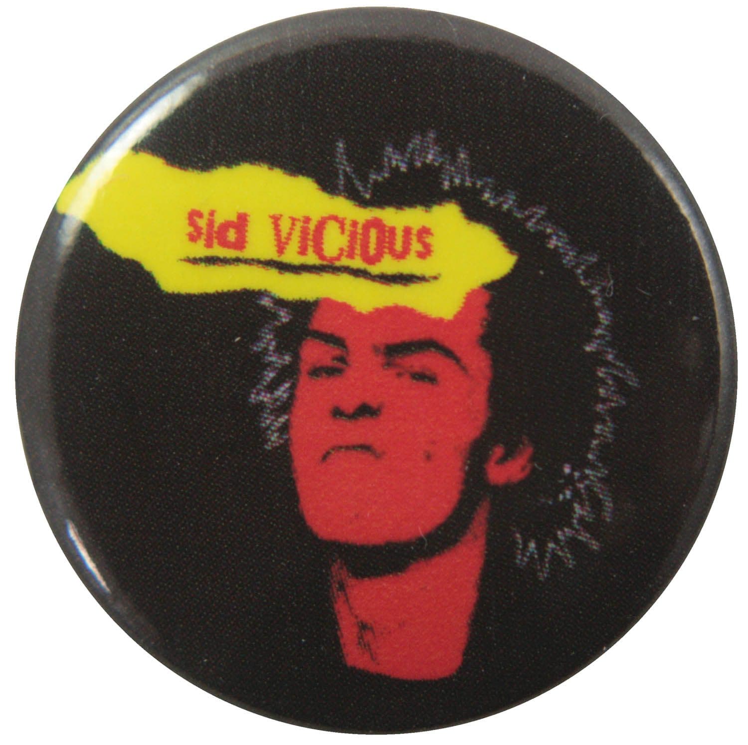 Sex Pistols Sid Red Face Button Badge