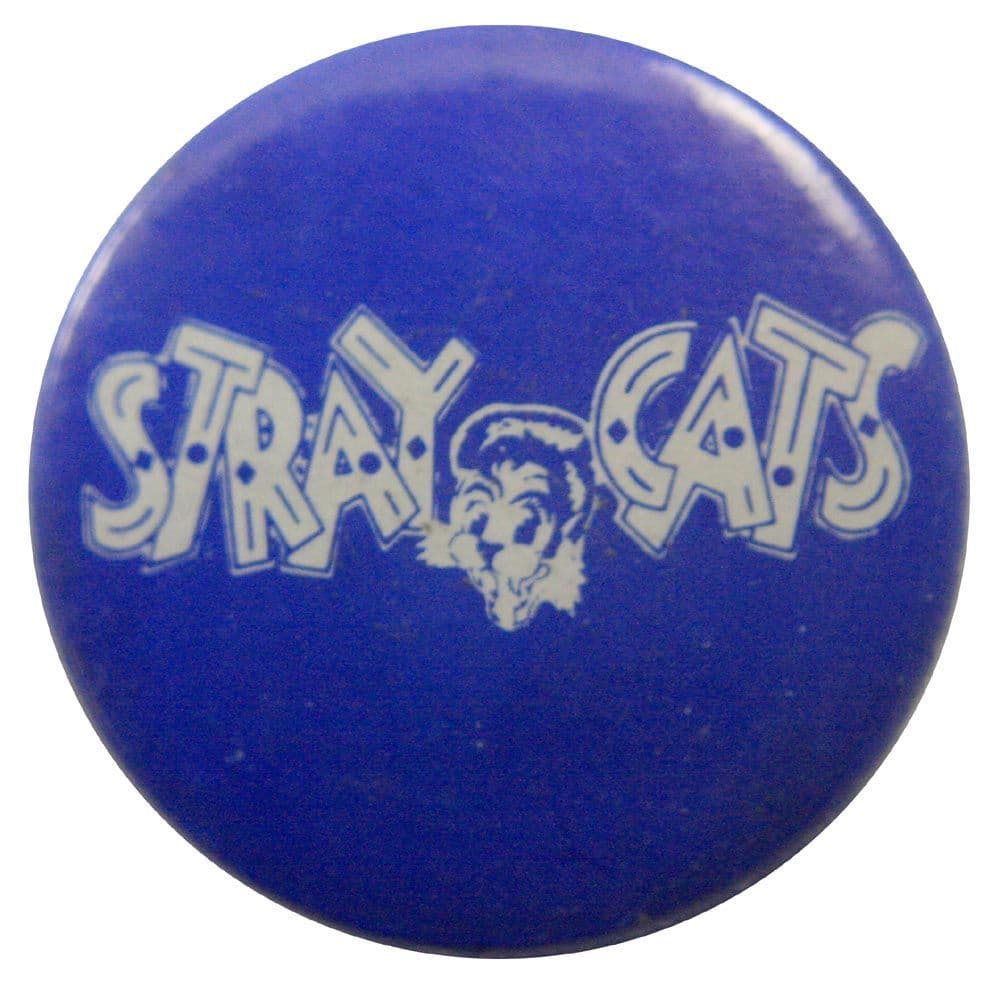 Stray Cats - Logo Blue Button Badge
