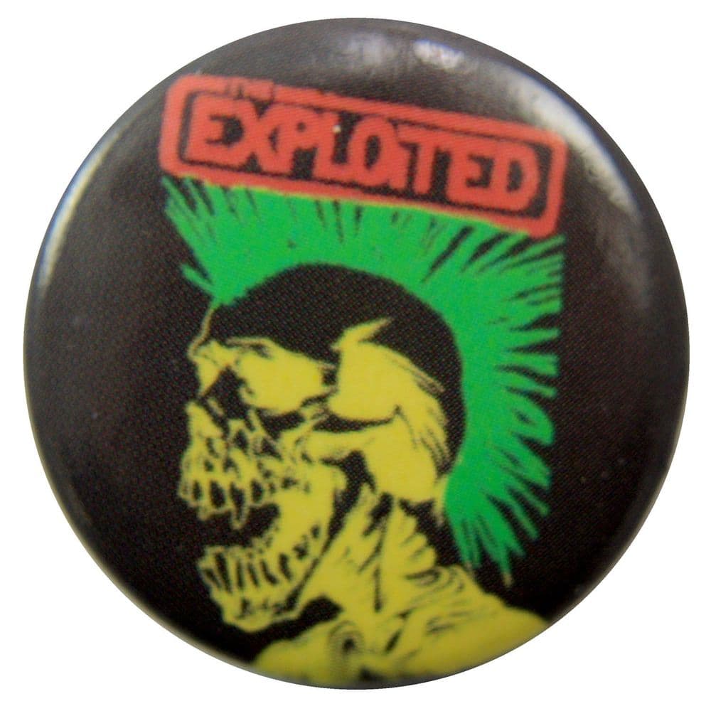 The Exploited - Punk Skull Yellow Button Badge