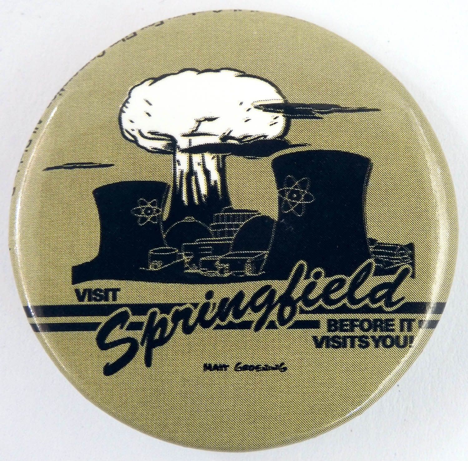 The Simpsons - Visit Springfield Large Button Badge