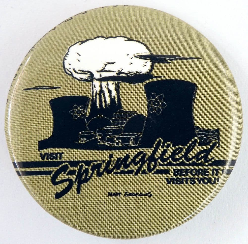 The Simpsons - Visit Springfield Large Button Badge