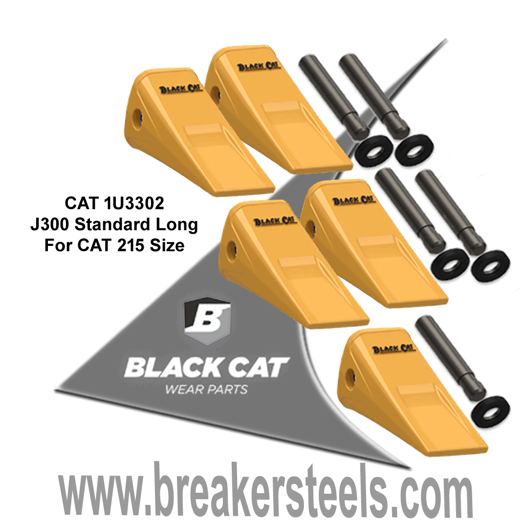Bucket Teeth CAT 215 Set of 5 Teeth Standard Long J300 SL Set
