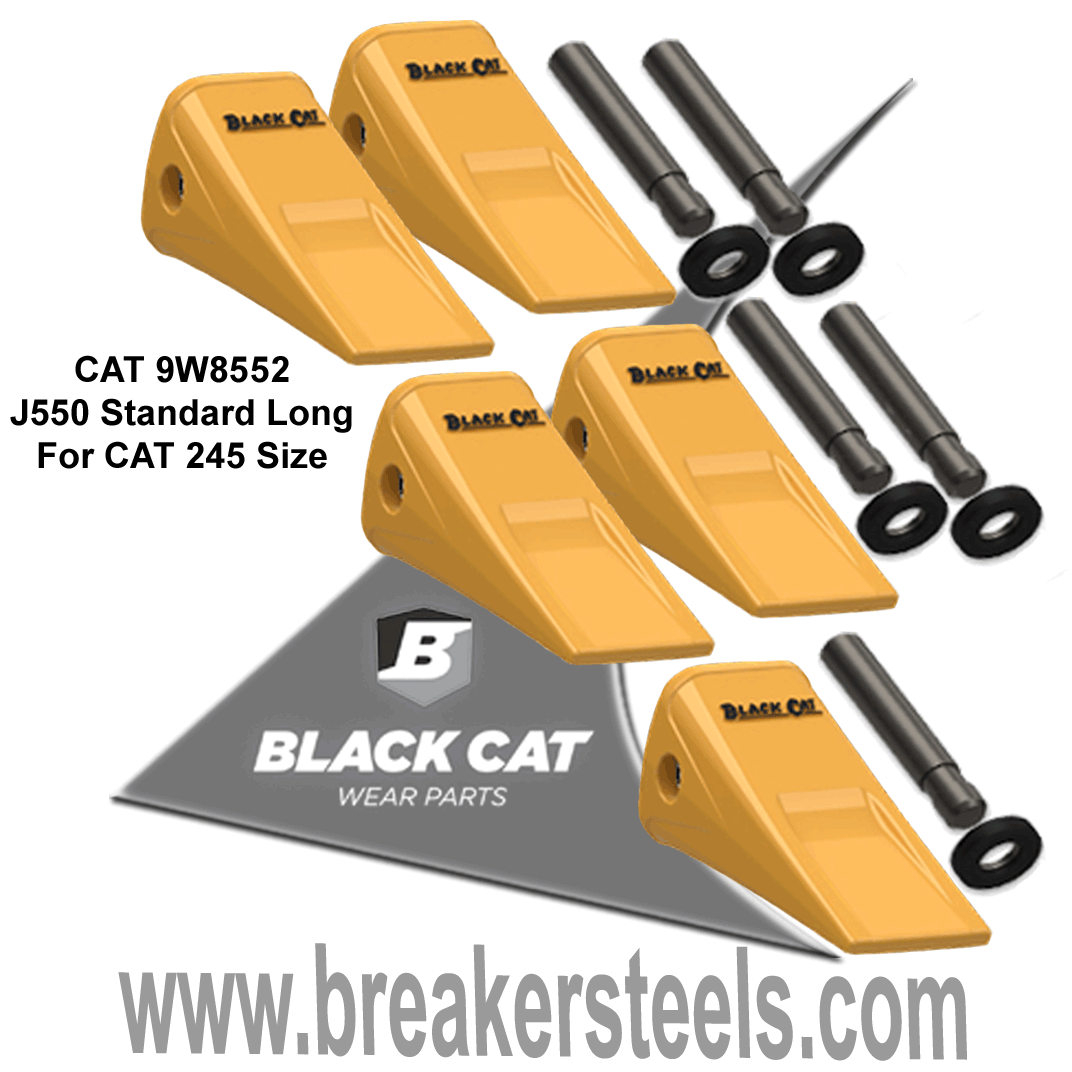 Bucket Teeth CAT 245 Set of 5 Teeth Standard Long J550