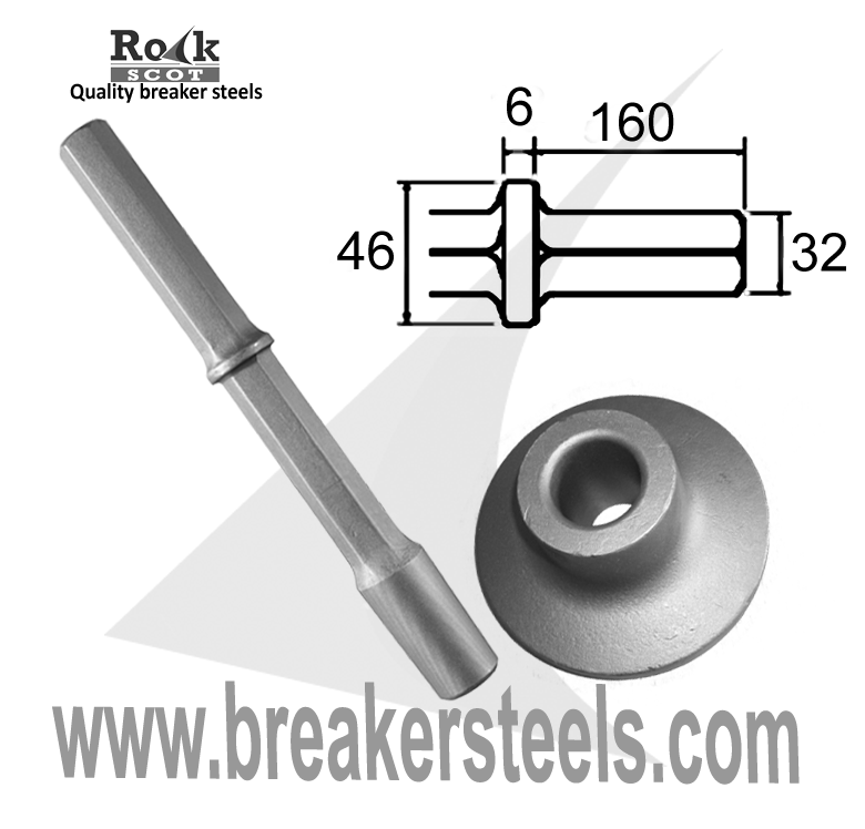 Hex 32mm x 160mm 1 x6 Stem & Pad Set