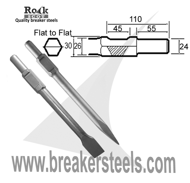 Set of Chisel & Point - PH65 Shank / Hitachi PH65 / PH65A / PH65SB