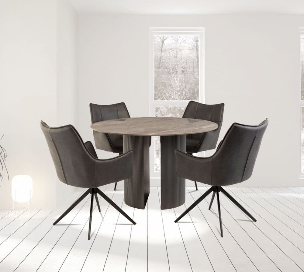 Boss 120cm Greystone Round Dining Table - WF-BOSS01