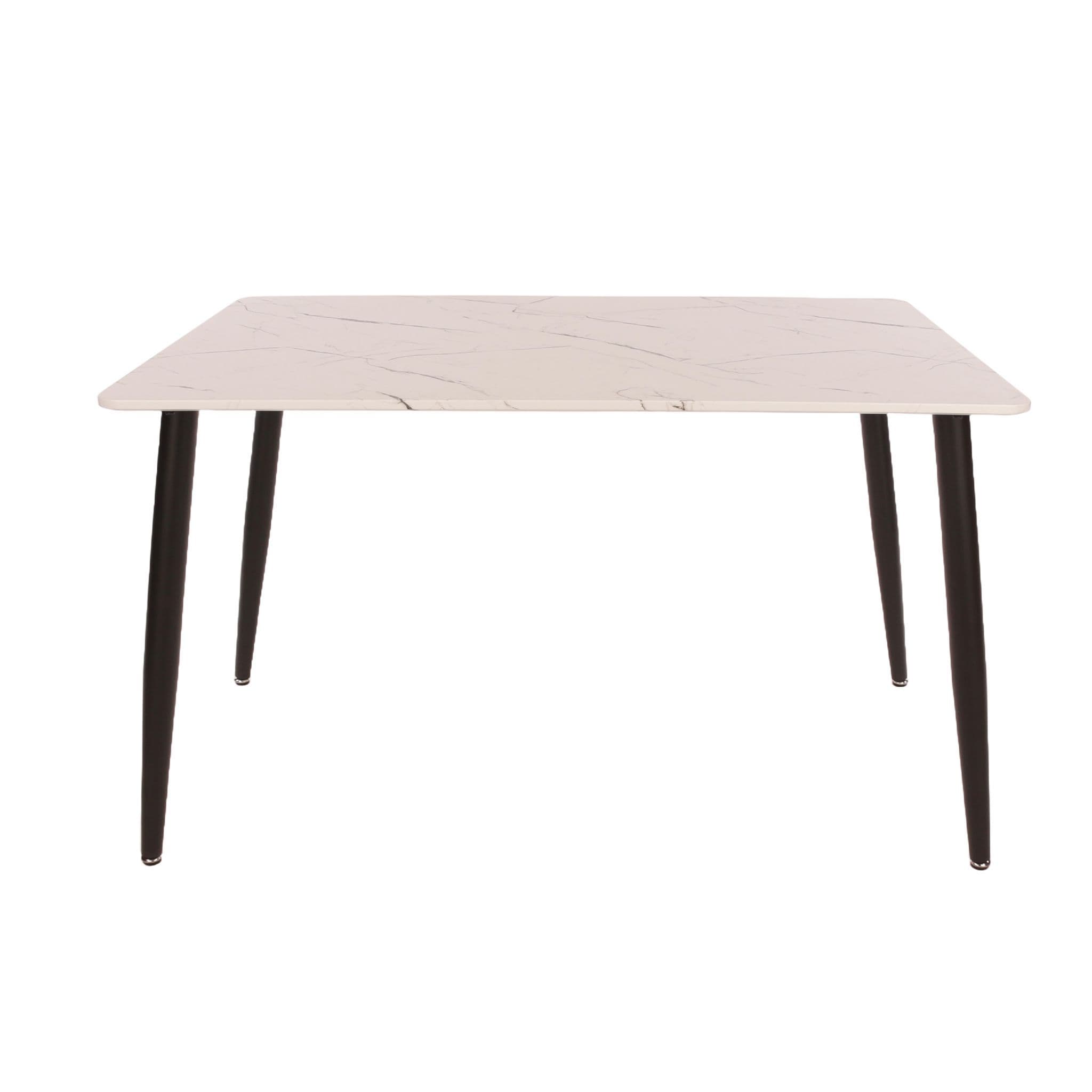 Bruno White Marble Effect Rectangular Dining Table Set ASTBSET7