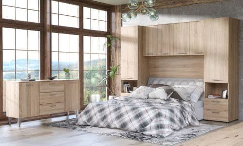 Cellini Oak Overbed Storage Wardrobe - Online Outlet