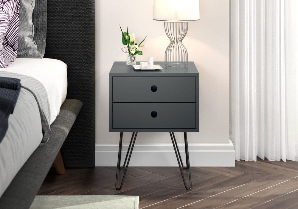 Midnight Blue 2-Drawer Bedside BSB710 CP