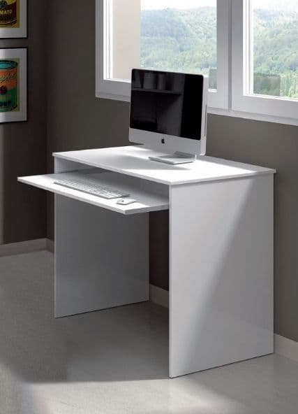 Milan Small White Computer Desk for Small Spaces