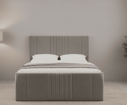 Milano Grey and Slat Effect Overbed Unit with Double or Kingsize Bed ...