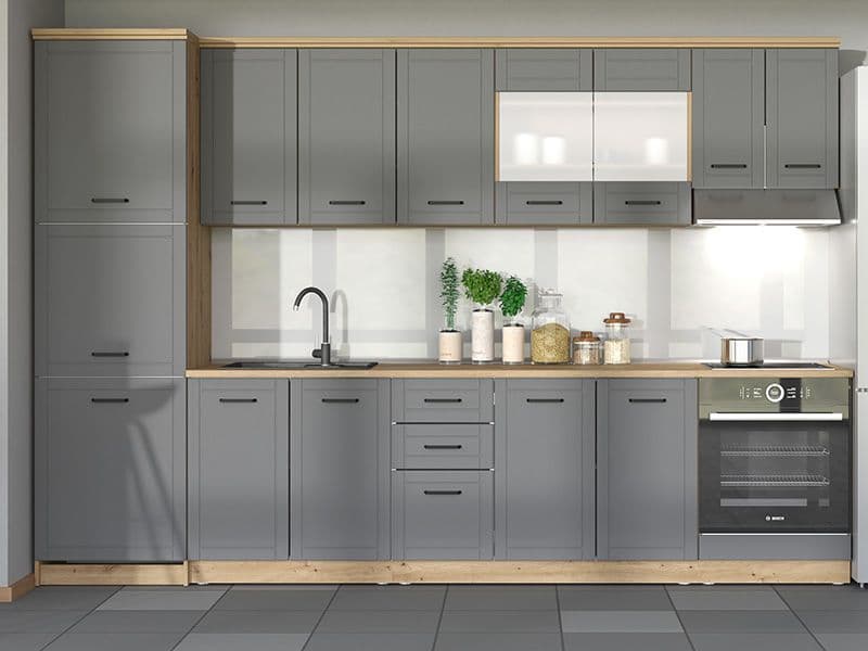 Oliver 200cm Graphite Grey Kitchen Units - 11012183