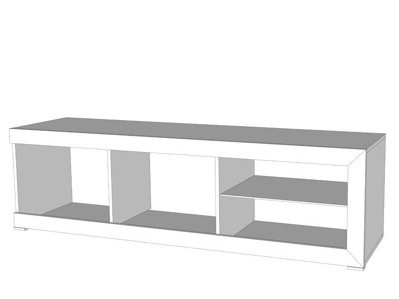 Remo Concrete Grey Effect And White Gloss Wide TV Cabinet 11008818 S/O