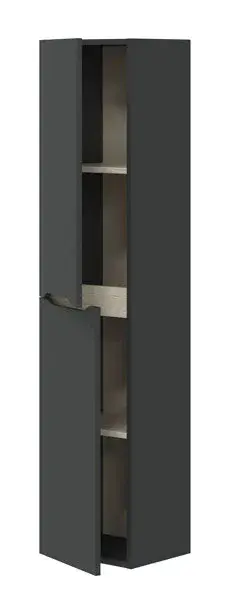 Tello Anthracite Grey And Oak Effect 2 Door Wall Mounted Floating ...