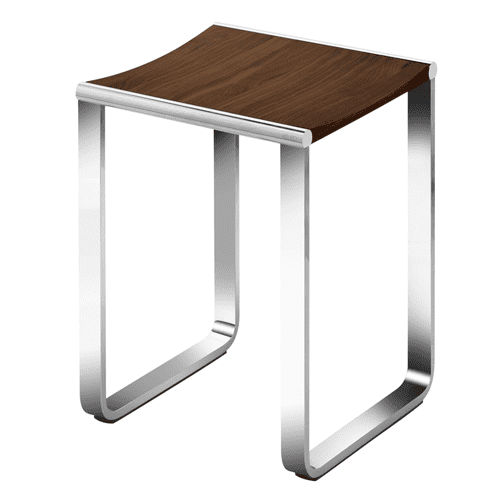Keuco Elegance Bathroom Stool Walnut Veneer Chrome 11682010068