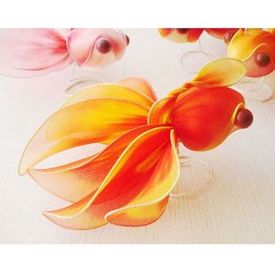 Handmade nylon product Set of materials Gold fish 3 Animals 15cm x 10cm ...