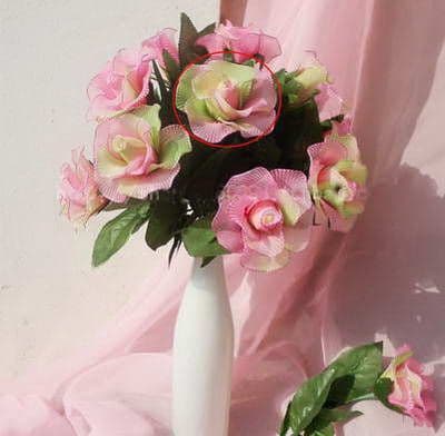 Mesh Nylon flower making kit Olive-Green pink 10 flowers 9cm diameter ...