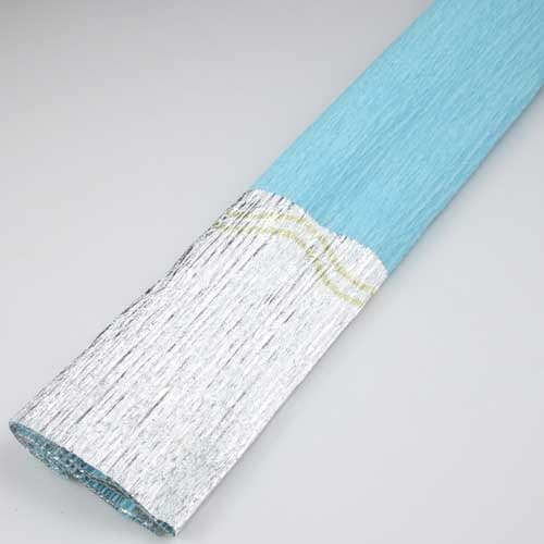 Thick Crepe paper blue Silver colour 40cm x 100cm 1 sheet CR292