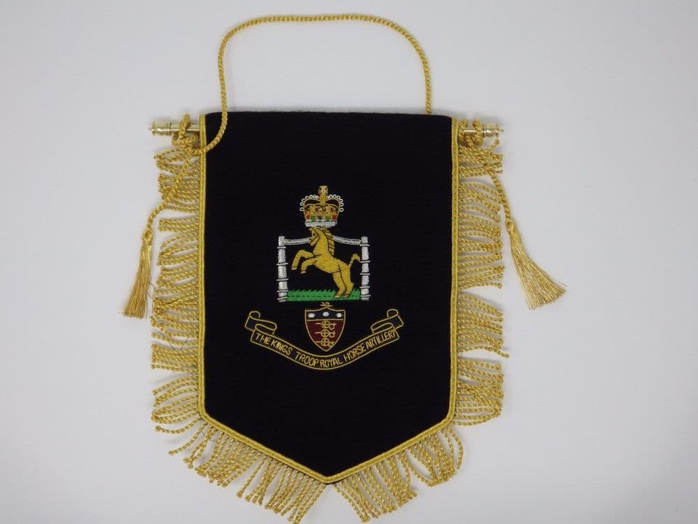 ROYAL HORSE ARTILLERY THE KING S TROOP RHA PENNANT WITH BULLION WIRE ...