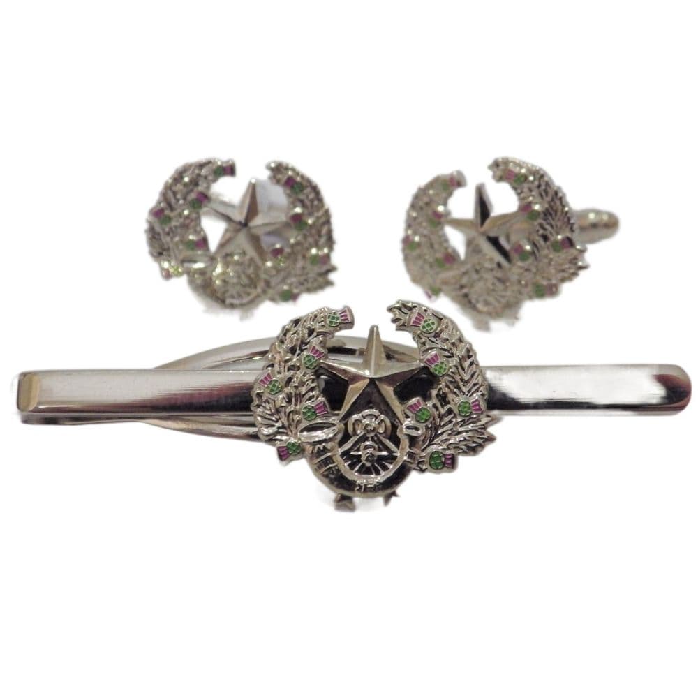 The Cameronians Scottish Rifles Cufflinks and Tie Grip Gift Set