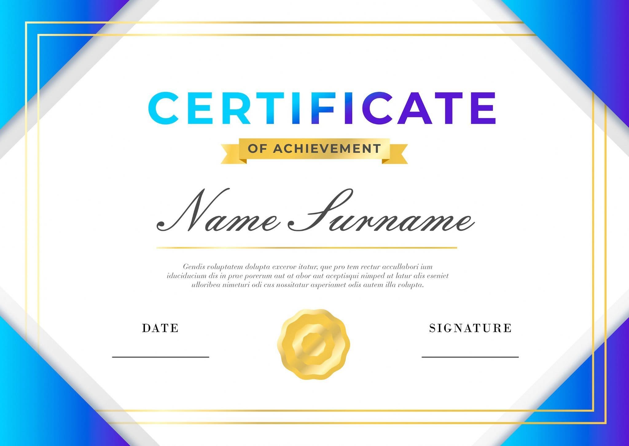 50 x A4 Certificates printed on 250gsm card