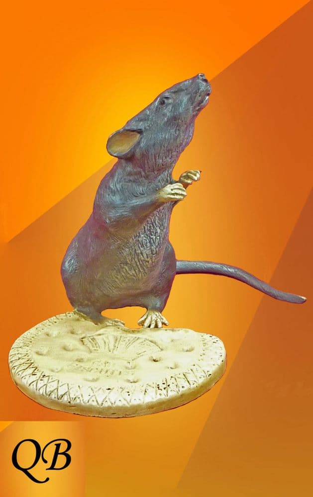 EXCLUSIVE ART DECO MOUSE BISCUIT BRONZE STATUE BERGMAN FIGURINE