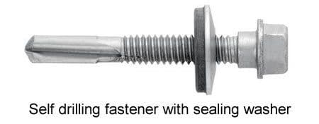 DRILLFAST STEEL TEX HEX SCREW WASHERED 5 5 x 25MM BOX 100 DF3