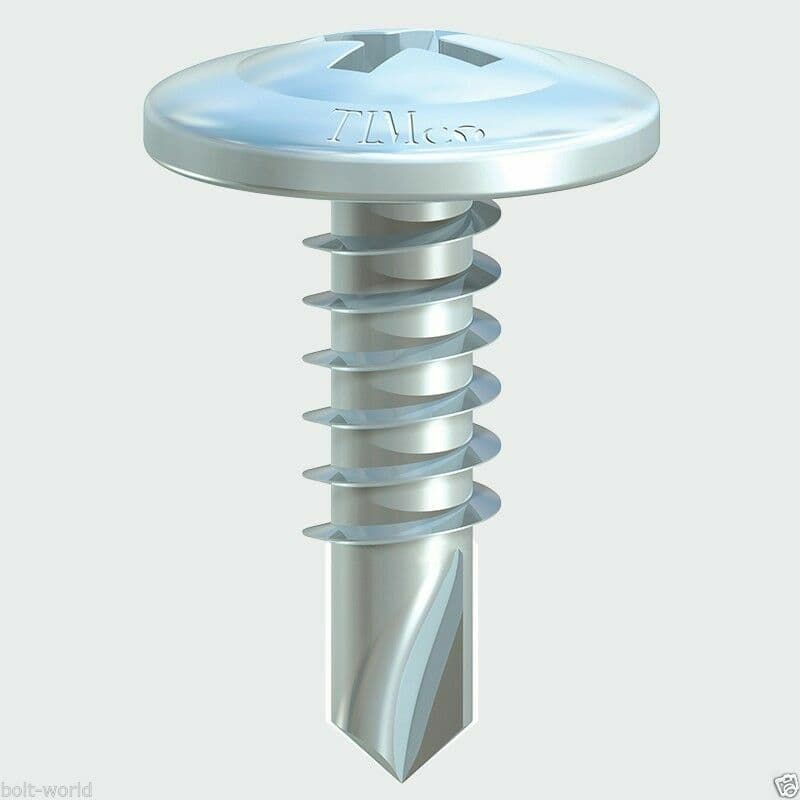 DRILLFAST STEEL TEX SCREW LARGE WAFER HEAD 4 2 x 16MM BOX 1000 DF3