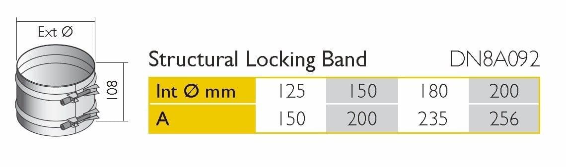 FLUE ICID STRUCTURAL LOCKING BAND FOR PIPE 150MM DN8A092150
