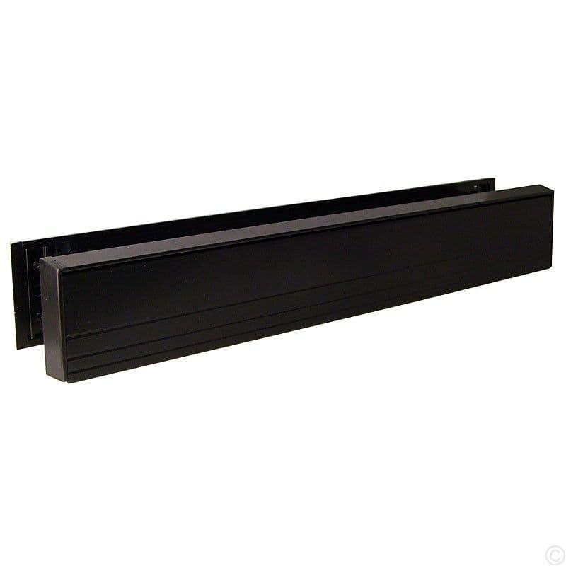 LETTERBOX BLACK WITH BACKPLATE 250 x 65MM PMB1048B