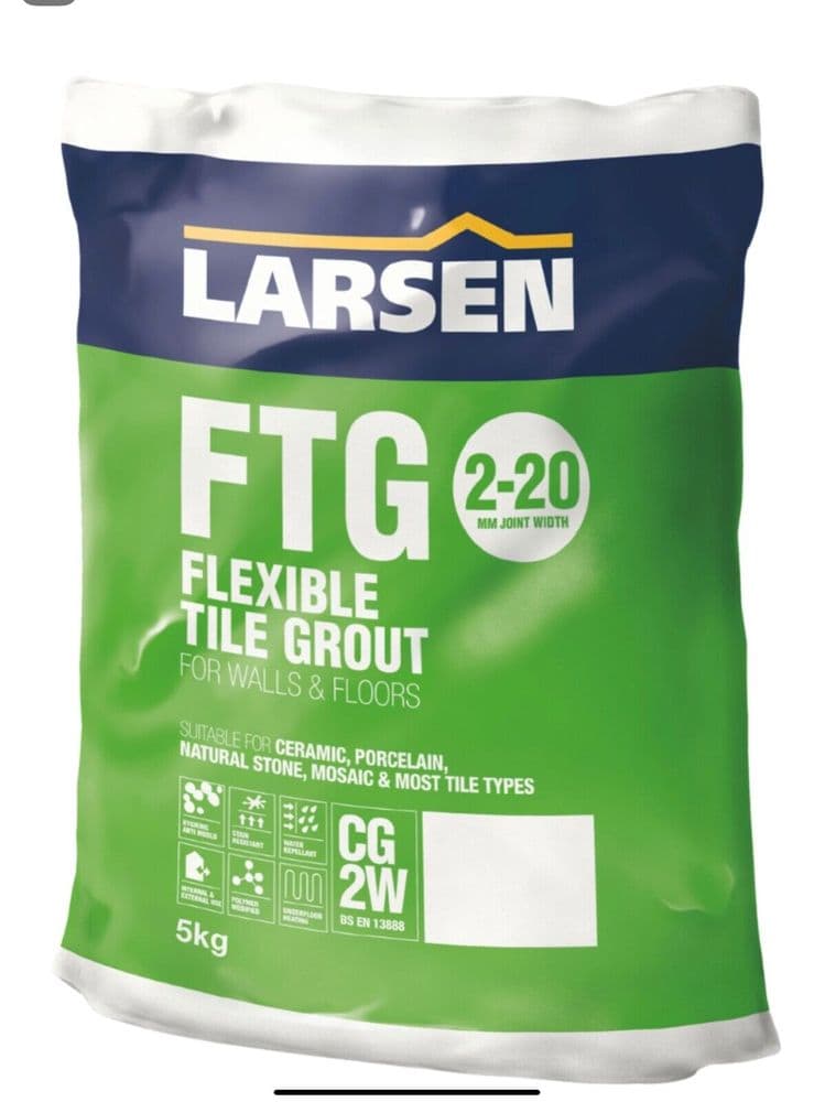 TILE GROUT FLOOR & WALL GRAPHITE FLEXIBLE FTG WIDE JOINT 2-20MM 5KG