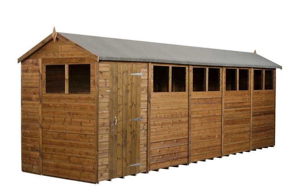 Empire Apex Garden Shed Shiplap Tongue & Groove 6X20 With Windows