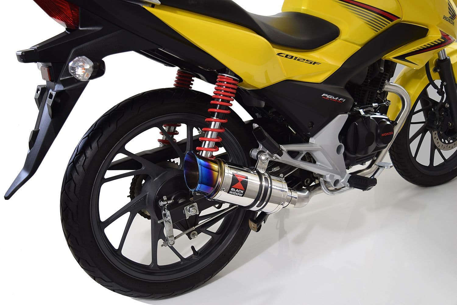 CB125F 2015-2020 Exhaust System 200mm Round Blue Tip Stainless Silencer