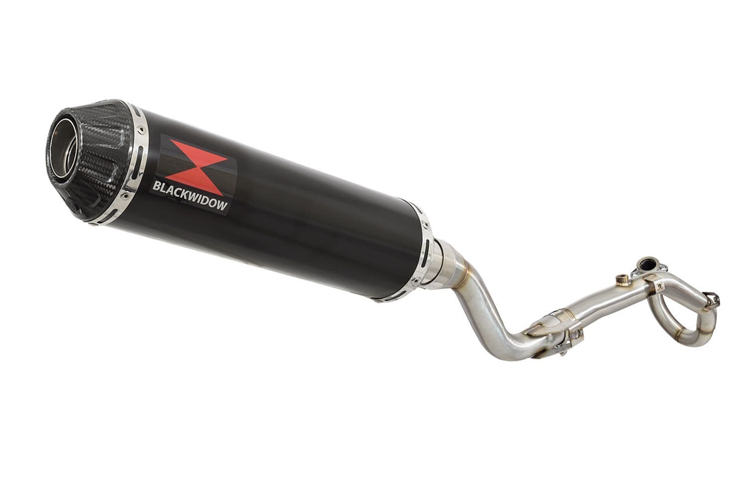 CRF 250 L/LA & Rally Exhaust System 370mm Round Black Stainless Carbon ...
