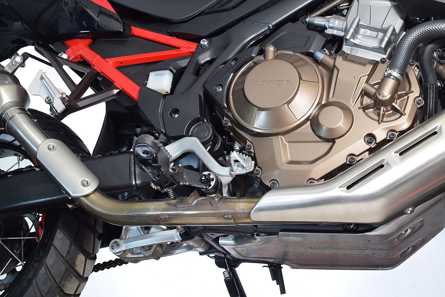 CRF1100 Africa Twin Exhaust Silencer Kit 350mm GP Round Stainless End Can