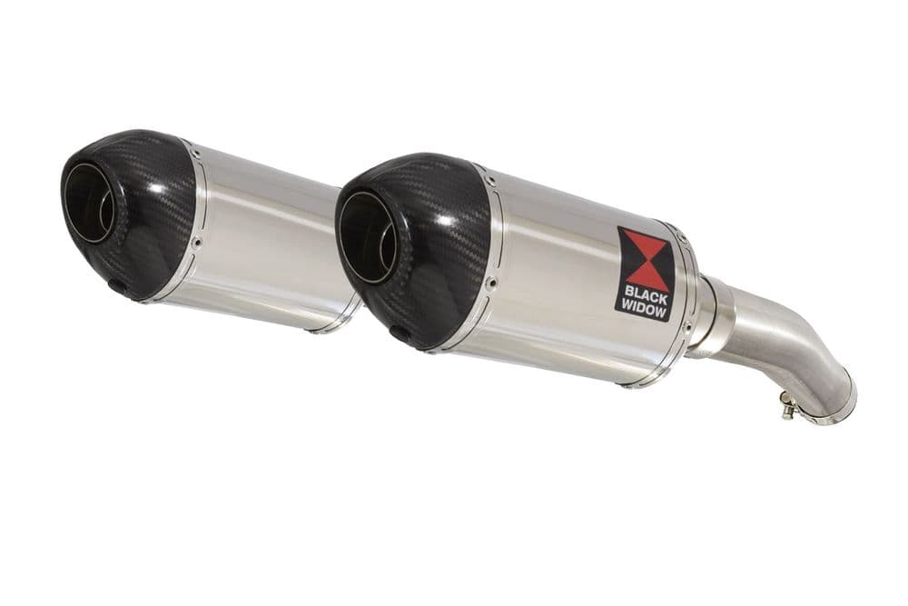FJR 1300 2006-2024 Exhaust Silencers 200mm Oval Stainless Carbon tip