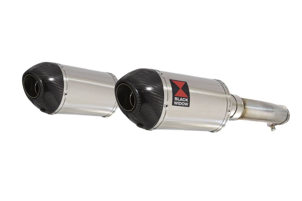 GL1500 Goldwing Twin Exhaust Silencer Kit 200mm Oval Stainless Carbon Tips