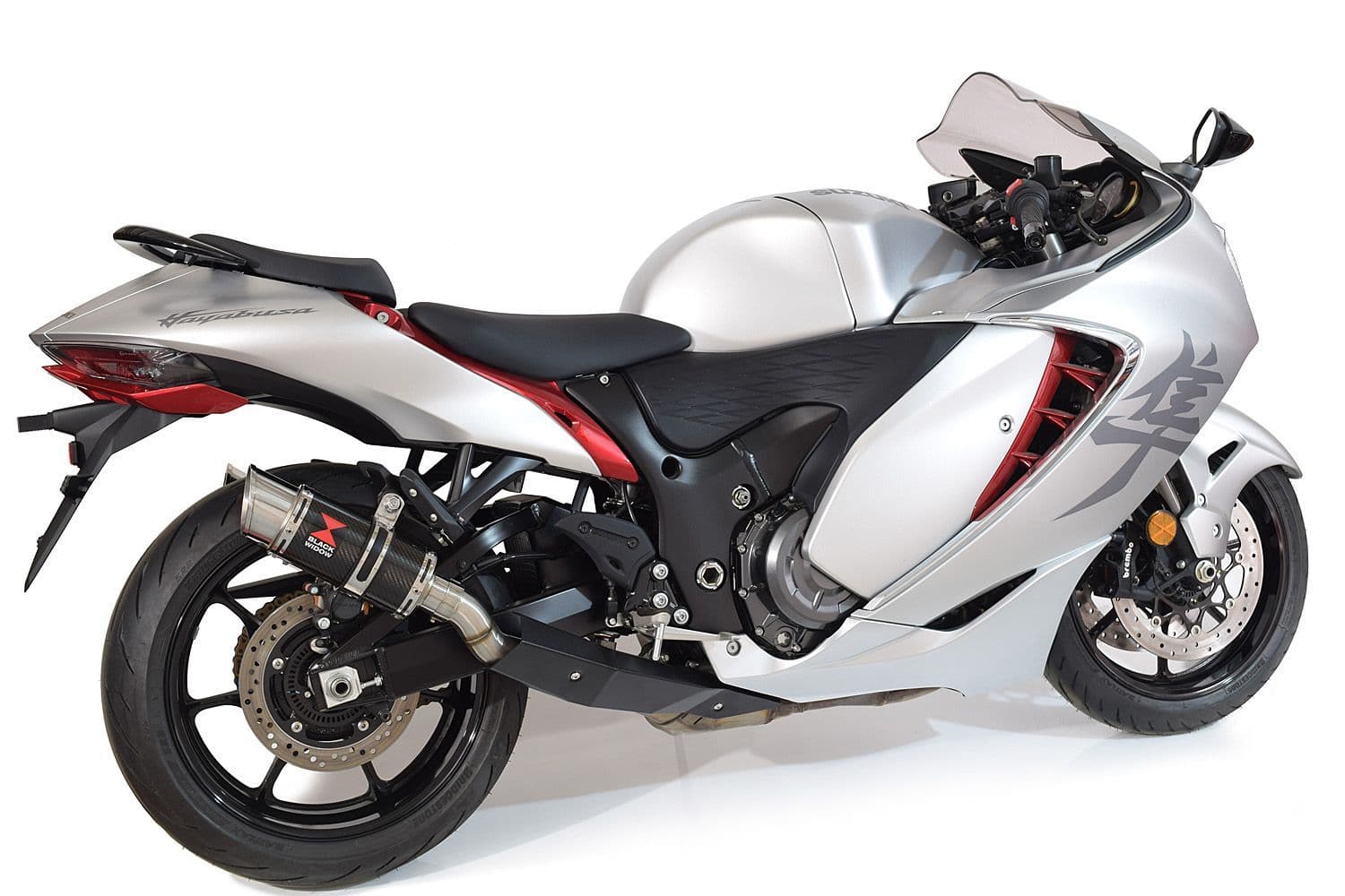 GSX 1300 R HAYABUSA 2021 - 2026 4-2 Link Pipes 200mm Round Carbon Silencers