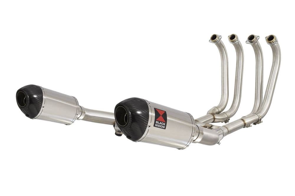 GSX1400 4-2 Exhaust System 200mm Oval Stainless Carbon Tip Silencers