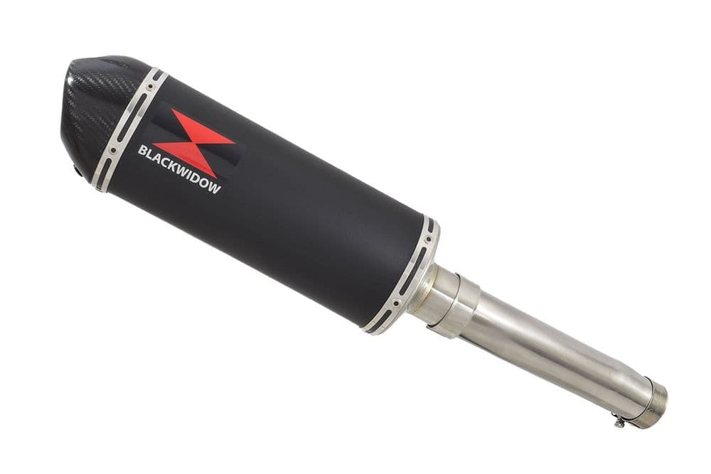 GSXR 750 K8 K9 L0 08 09 10 Exhaust Silencer Kit 300mm Oval Black Stainless Carbon Tip